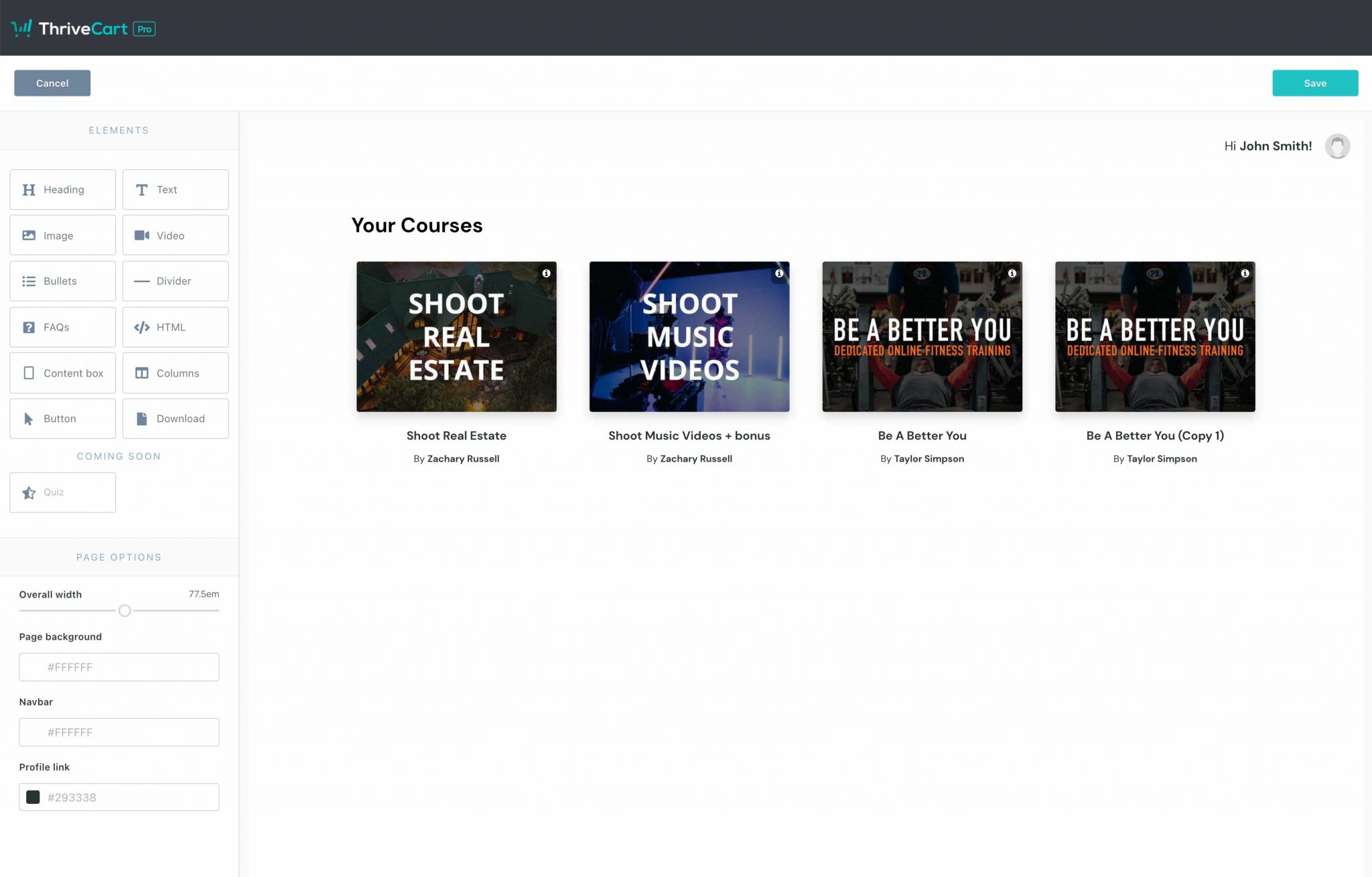 Course dashboard customization – ThriveCart Helpdesk